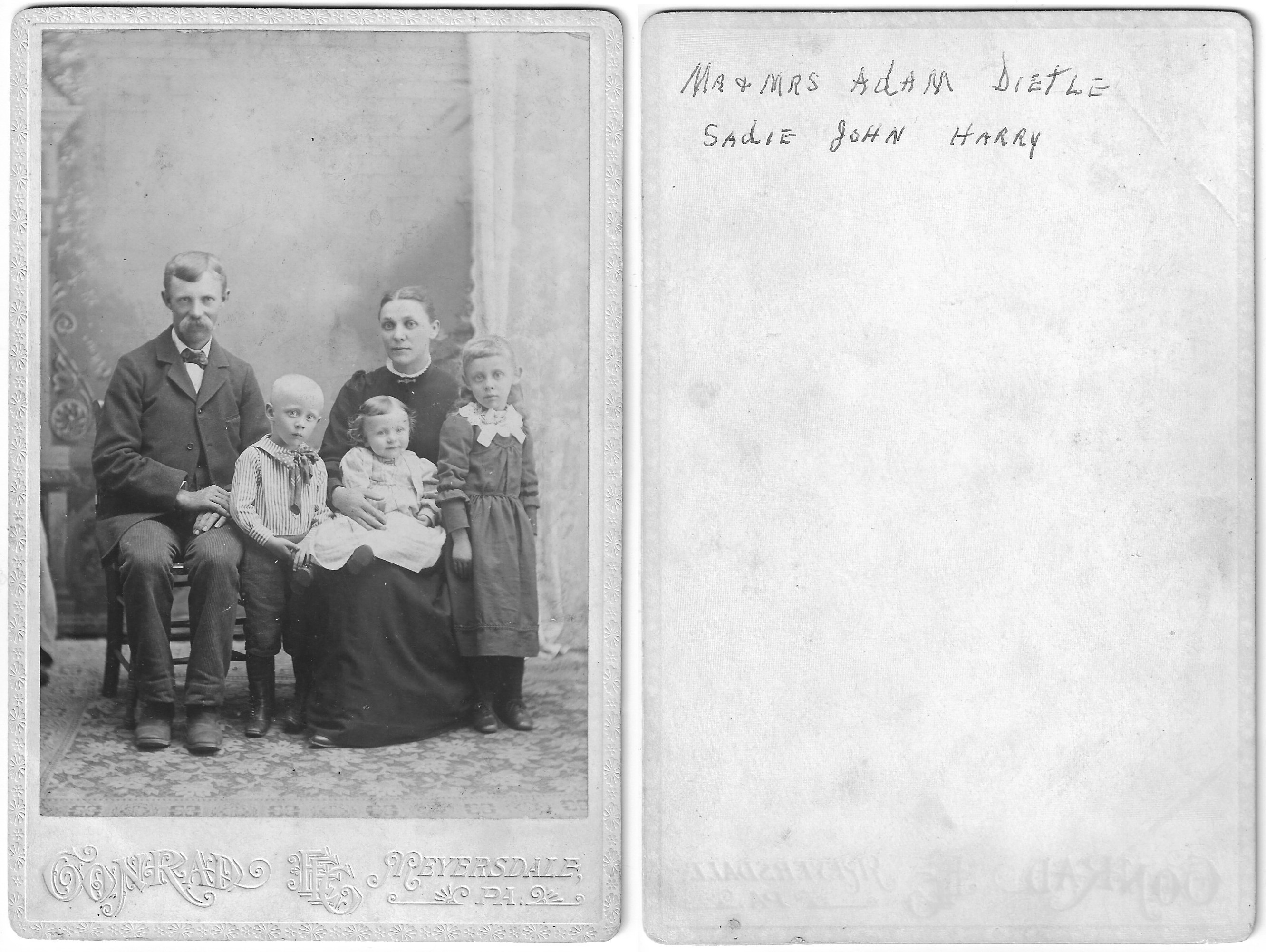 Photos of the family of Adam and Susan (Werner) Dietle