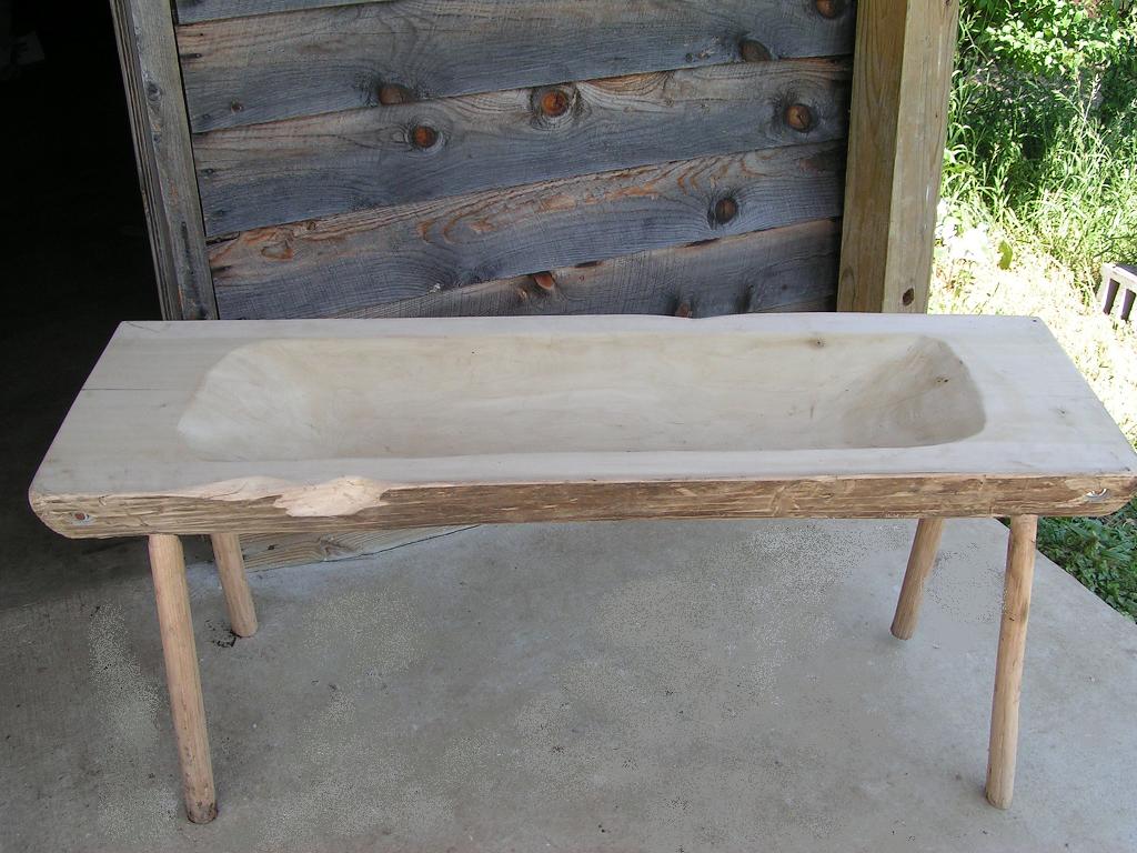 Newly-made maple sugar trough