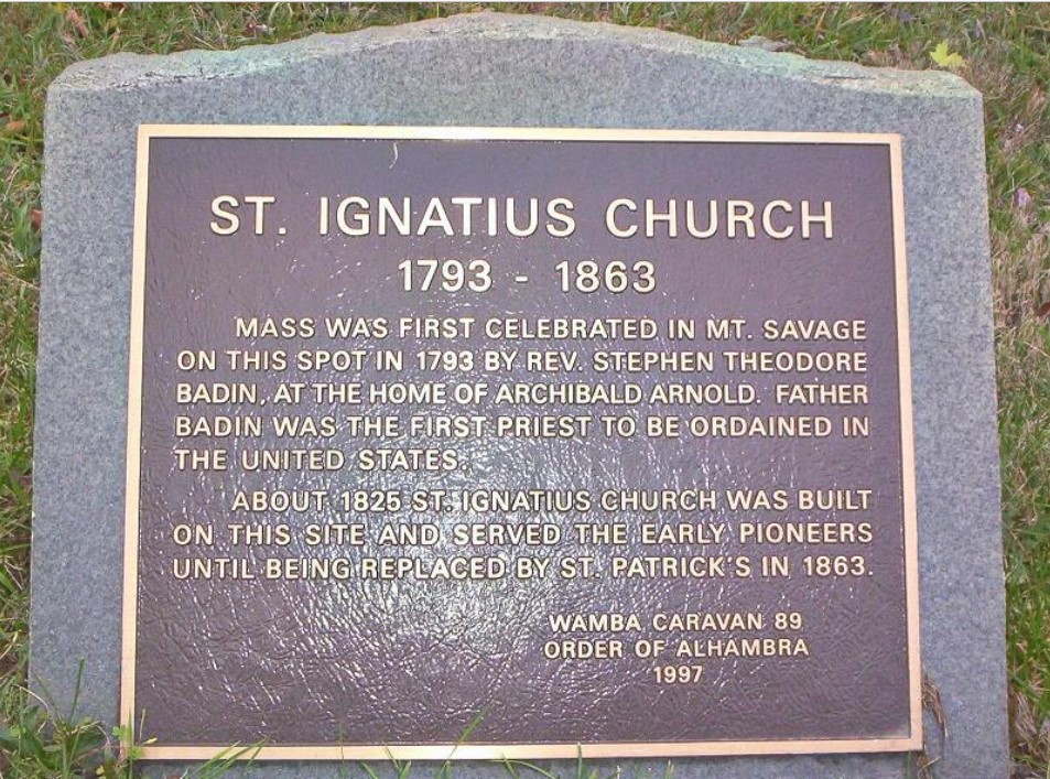 Saint Ignatius Church site near Mount Savage, Maryland